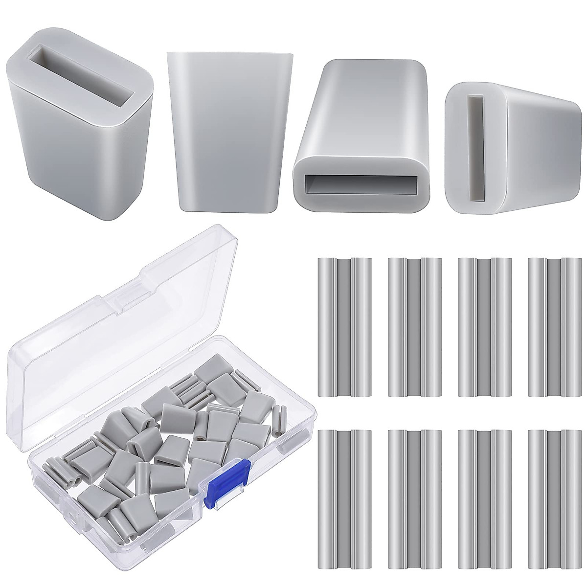 40 Pieces Hard Rubber Feet for Sink Grid Sink Protecter Rubber Grid Kitchen Sink Wire Protective Rack Feet Grate Rubber Wire Bumper Replacement Protector Parts for Kitchen Rack (Gray)