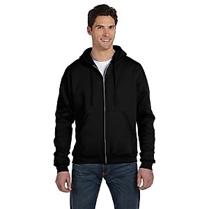 Champion Adult 50/50 Full-Zip Hooded Sweatshirt, Black, Large