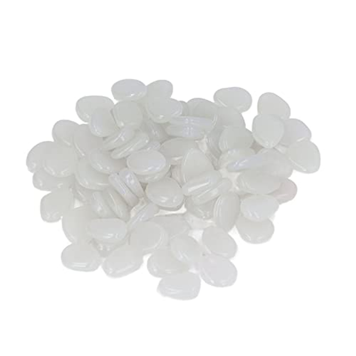 AXNOGAVH Glow in The Dark Rocks, Outdoor Luminous Stones Fluorescent Luminous Pebbles for Walkway Pathway Decor(100pcs-White)