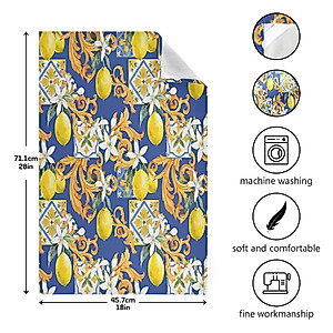 KEEPREAL Sicilian Style Lemon Kitchen Dish Towel Set of 1 | 18 x 28 Inch Tea Towels | Ultra Soft and Absorbent Cleaning Cloths
