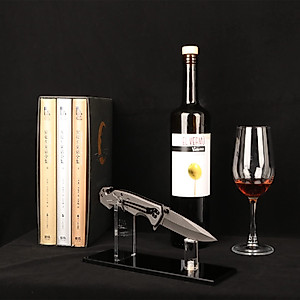 knife stand,single knife holder, acrylic knife display stand, collectible knife display stand, knife collection display stand, for single knife hut home decoration (Black 1 pack)