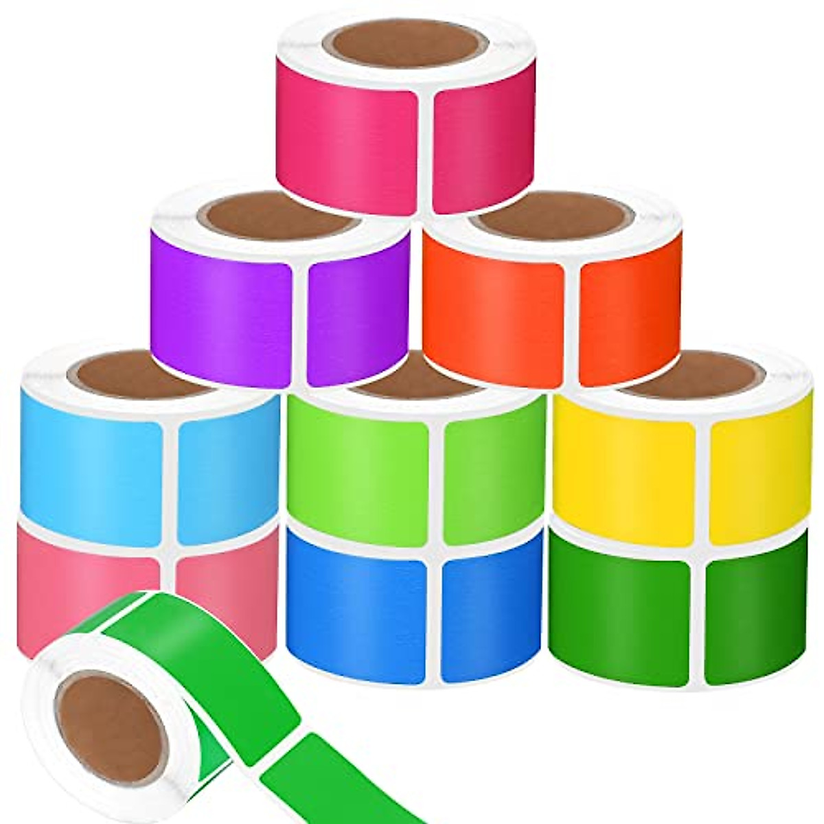 1000 Pcs Colored Sticker Labels Rolls Rectangular Label Coding Labels Classroom Labels 10 Bright Color Self Sticky Folder Labels for Boxes Folders Office Classroom Home (0.75 x 1.57 Inch)