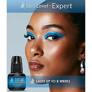 Extra Strong Evolution Eyelash Extension Glue Stacy Lash (0.17fl.oz/5ml)/1-2 Sec Dry/Retention – 8 Weeks/Professional Supplies/Black Adhesive