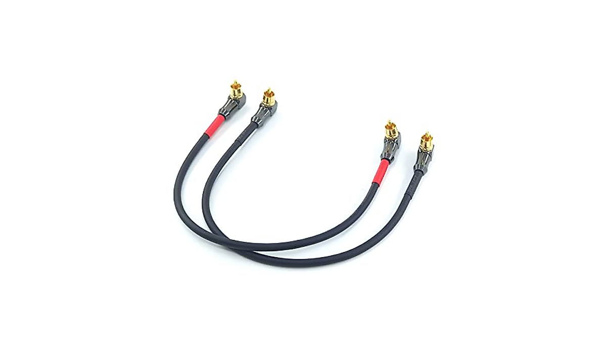 Space-Saving 90 Degree Right Angle RCA Audio Cable 2-Pack