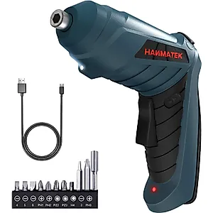 HANMATEK Rechargable Cordless Screwdriver Kits with straight and pistol style Powerful Electric Screwdriver Small Screw Guns