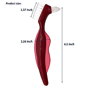 Premium Hard Denture Brush Toothbrush, Cleaning Brush, Multi-Layered Bristles & Portable Denture Double Sided Brush, Denture Care(Pack of 3)