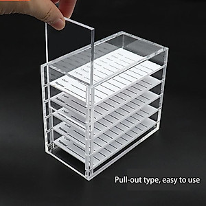 LXIANGN Acrylic 5 Layers Clear Eyelash Storage Box Lash Display Organizer Eyelash Storage Tray for Grafting Lash Extension