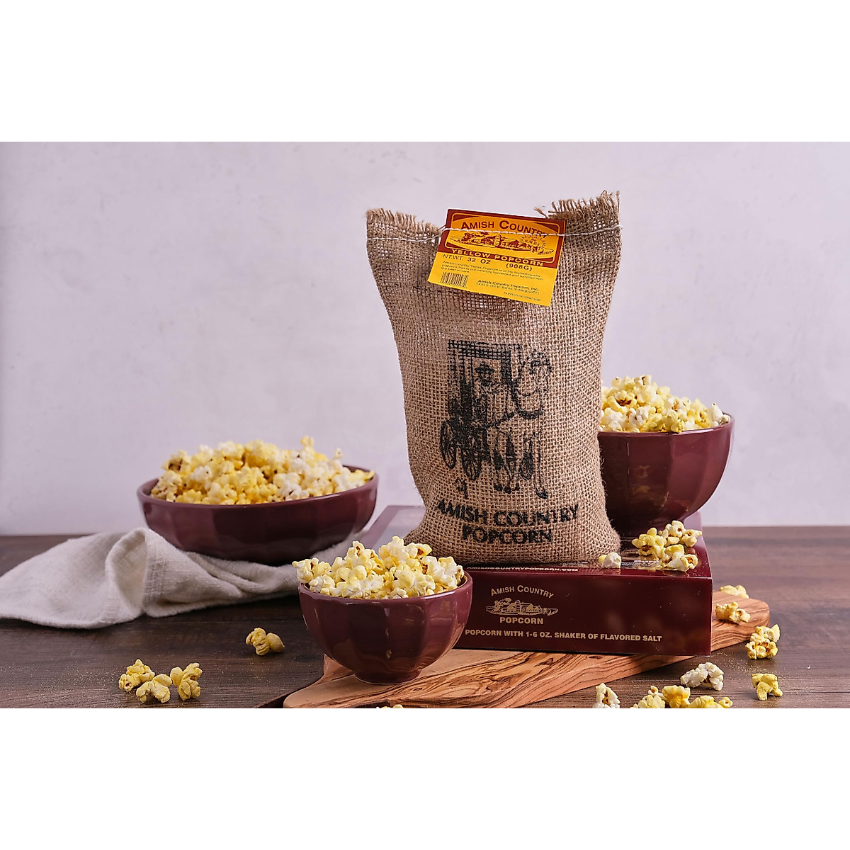Amish Country Popcorn | 2 lb Burlap Bag | Medium Yellow Popcorn Kernels | Old Fashioned, Non-GMO and Gluten Free (Medium Yellow - 2 lb Burlap)