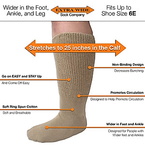 Extra Wide Comfort Fit Athletic Crew (Mid-Calf) Socks for Men and Women, Pick your size, Do not size up (Large, Large - Black)