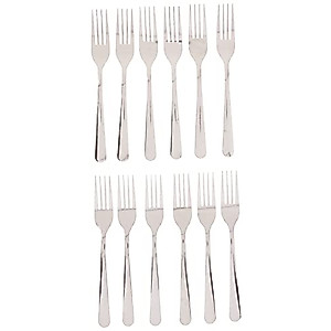 Winco 12-Piece Windsor Dinner Fork Set, 18-0 Stainless Steel,Silver