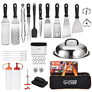 Commercial Chef Blackstone Griddle Accessories Kit - Flat Top Grill Accessories - Griddle Tools Utensils - for Breakfast Hibachi and Weber Griddle - with Chef Spatula Set and Cleaning Kit - 36 PCS