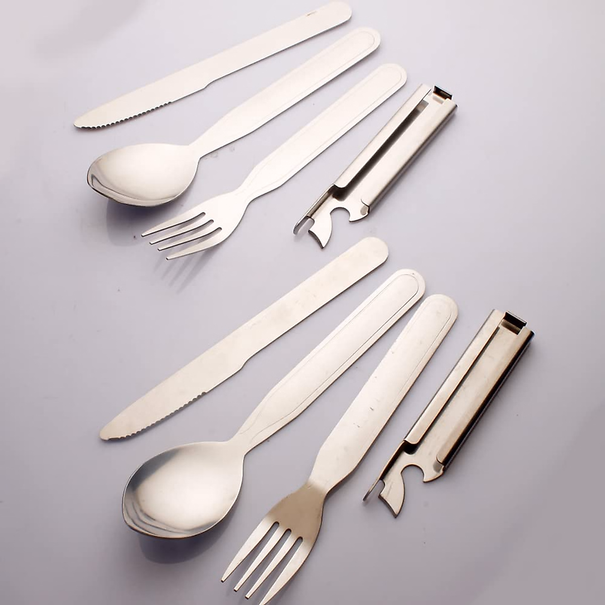Enwinner 4 Set Picnic Flatware Set, Cutlery Set Extra Strong Ultra Silverware Set, 3 Pieces Knife Fork Spoon Set for Home Use/Travel/Picnic/Camping Utensils Set 2 ggryr nr4ne4 (4 set)
