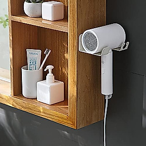 Designer Miss Hair Dryer Holder, Adhesive Blow Dryer Holder, Wall Mounted Hair Dryer Rack, No Drilling Dryer Hanger for Bathroom Decor (white)