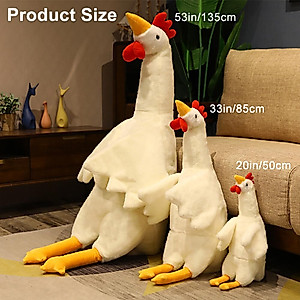 UEncounter Chicken Stuffed Animal Soft Chicken Plush Pillow Cute Stuffed Chicken Plush Toy for Kids Adults (White, 20 Inch), Small, 2026069GEJILJ8JQ9PT2NQ0UE