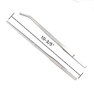 YOGURTCK Stainless Steel Long Reptile Tweezers Feeding Tongs for Snake Lizards Gecko and Bearded Dragon Leopard Spider Terrarium Supplies 2pcs - Silvery