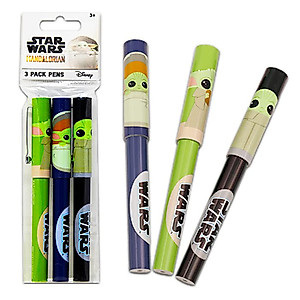 Star Wars Pen Set, 8 Pc Bundle - 7 Deluxe Star Wars Pens featuring Baby Yoda, Luke Skywalker, Darth Vader plus Star Wars Bookmarks (Star Wars Office Supplies)