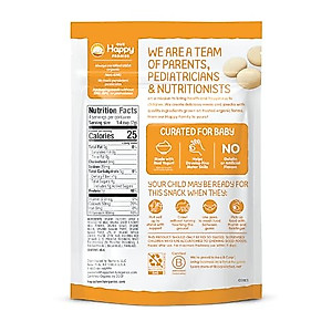 Happy Baby Organics Baby Snacks, Yogis, Freeze Dried Yogurt & Fruit Snacks, Gluten Free Snack for Babies 9+ Months, Banana & Mango, 1 Ounce (Pack of 8)