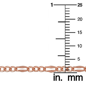Kooljewelry 14k Rose Gold 2 mm Figaro Link Chain Bracelet (7.5 inch)