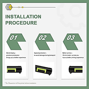 51B1X00 Extra High Yield Black Toner Cartridge - UOTY Compatible 1 Pack 51B1X00 Toner Replacement for Lexmark MS517dn MX517de MS617dn MX617de Printer