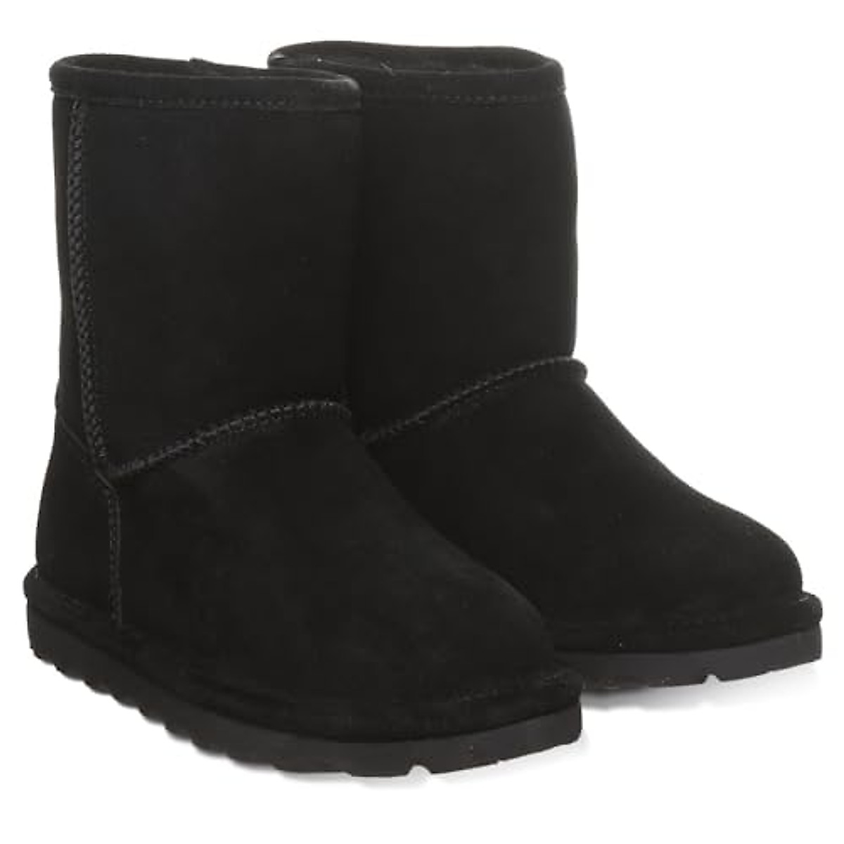 BEARPAW Elle Youth Black Size 2 | Youth's Boot Classic Suede | Youth's Slip On Boot | Comfortable Winter Boot