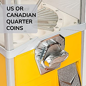 Vending Machine - Big Capsule Vending Machine with Stand - Prize Machine - Commercial Vending Machine for 2 Inch Round Capsules Gumballs Bouncy Balls - Yellow
