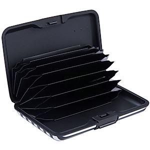 ELFISH Mini RFID Aluminum Wallet Credit Cards Holder Business Card Case Metal ID Case for Men Women (Crane)