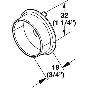 1 Pair for 1 5/16" Diameter Closet Rod Wardrobe Tube End Supports (Polished chrome)