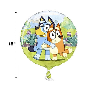 Bluey Round Multicolor Foil Balloon - 18" | Premium Quality & Reusable - Perfect for Celebrations & Kids Parties (1 Count Pack)