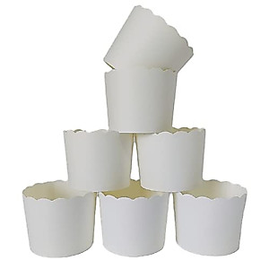 Paper Baking Cups 60-Pack Large Greaseproof Baking Cups Cupcake Muffin Cases Disposable Cupcake Wrappers For Birthday Baby Shower And Party Decorations-Pure White Color