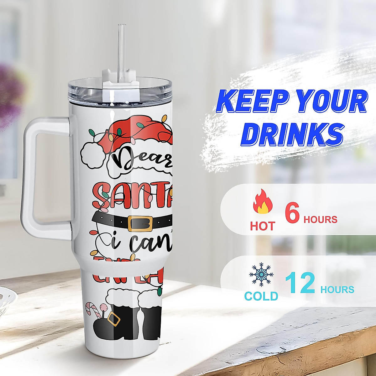 sweet grain 40 oz Sublimation Tumblers with Handle Glow In The Dark 4 Pack Luminous Stainless Steel Insulated Tumblers Blanks Straw and Lid for Hot & Cold Drinks