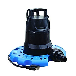 Star SPCP01 ¼ HP Automatic ON/OFF Swimming Pool Cover Pump with Garden Hose Adapter & 25' Power Cord, 2400 GPH Fast Water Removal, Submersible, Blue