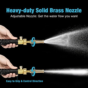 GREENER 50FT Metal Garden Hose, Easy Handle Stainless Steel Hose Heavy Duty Water Hose with Brass Swivel Spout, Lightweight, Easy to Coil, Kink Free, Rust Proof Hose for Yard