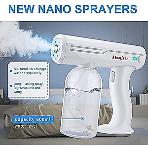 BerlinVV Handheld Sprayer Fogger Machine 0-20Μm Cordless Fogger Machine Disinfectant,Handheld USB Rechargeable ULV Electric Sprayer Nano Atomizer,Suitable for Home Office School Garden Outdoor