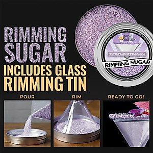 BREW GLITTER Purple Pearl Cocktail Rimming Sugar, Drink Rimmer for Beverages, Cocktails, Margaritas, Drinks, Kosher Certified (4oz, Purple Pearl)