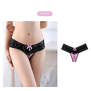 Celamirio Women's Sexy Lace Panties Underwear Plus Size Pink XXXL