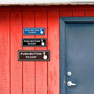Signs ByLITA Standard Push Button To Exit Door or Wall Sign (Red) - Small