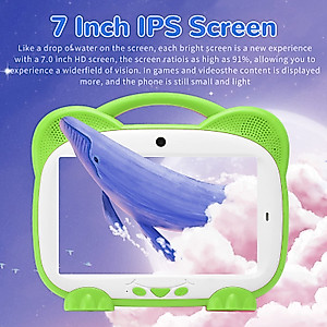 GLOGLOW Kids Touch Tablet, 5500mAh Tablet 7 Inch 4GB and 32GB HD 1080P for Girls (Green)