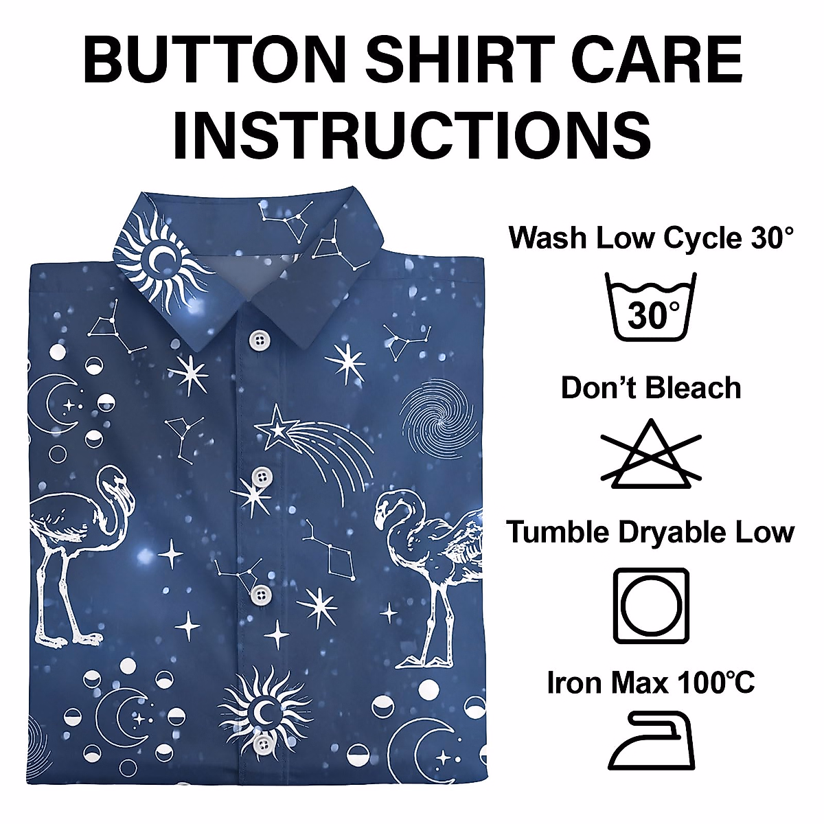 Funny Animal Button Up Shirt for Men, Wild Animal Print Hawaiian Shirt Unisex, Men's Short Sleeves Shirt, Flamingo Partern (Large)