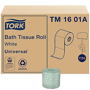 Tork Universal Bath Tissue Roll, 2-Ply, 48 rolls, 500 sheets, TM1601A, White
