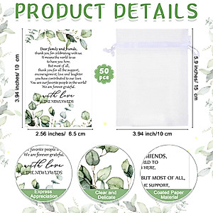 Uiifan Short Glasses Wedding Favors for Guests Acrylic Clear Plastic Shot Glass Wedding Shot Glass with Card Organza Bag Wedding Party Favors Thank You Gifts for Friends Family Bridal Shower(50 Sets)