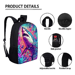 PinUp Angel Blue Purple Shark Backpack For School Bag Kids Cool Magical Animal Bag For Children Boys and Girls Bookbag
