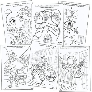 Spidey and His Amazing Friends Activity Set Bundle - Spiderman Coloring Book, Spiderman Stickers, 2-Sided Superhero Door Hanger and More, Red