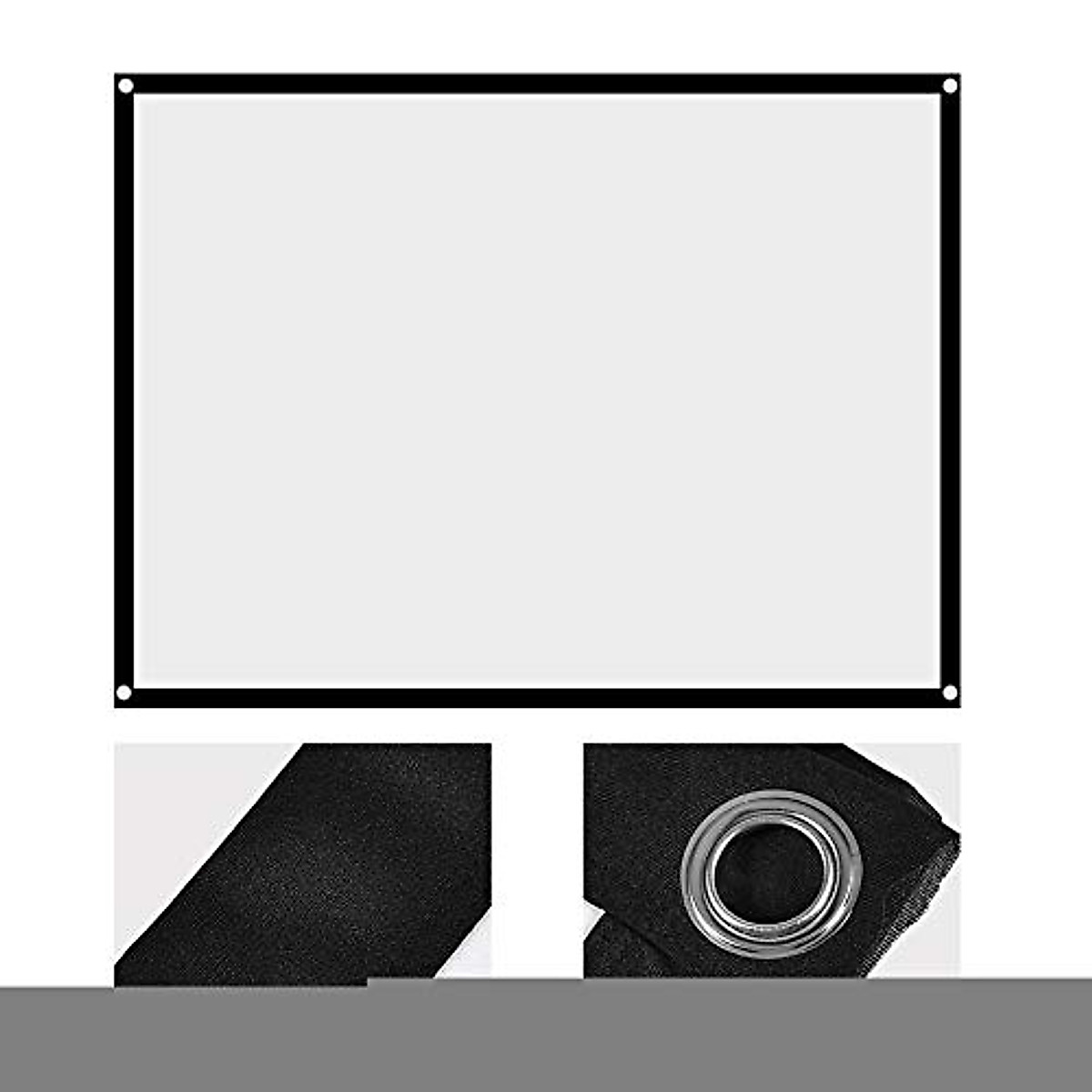Zopsc Portable 60-100 Inch Foldable Projector Screen Non-Crease White Projector Curtain Projection Screen 4:3for Outdoor Camping Movie Open-air Cinema(72 inch)