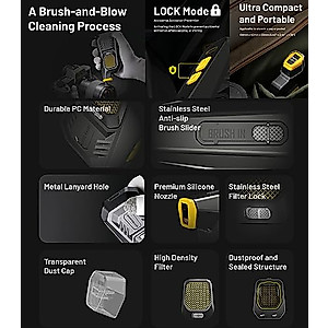 Nitecore Blowerbaby BB21 Electronic Cleaning Air Blower 2023 Version, 2.7kPa Dust Removal Wind Pressure, 80km/h Max Wind Speed, with Quick Release Brush, for Cameras Lens Cleaning and More