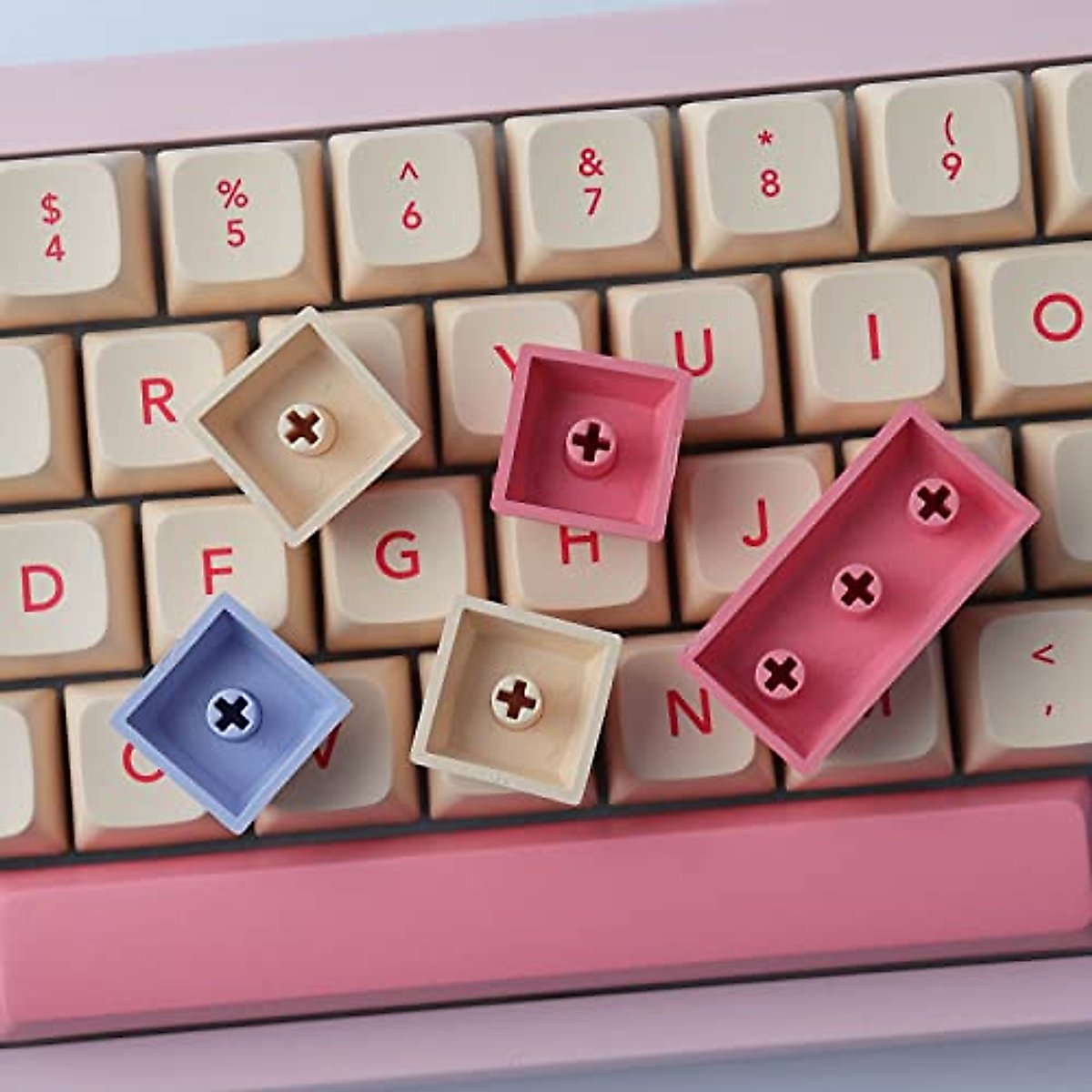 Hyekit PBT Keycaps 132 Keys Marshmallow Keycaps Dye-Sublimation Cute Keycaps XDA Profile Custom Keycaps for Cherry Gateron MX Switches Mechanical Keyboards