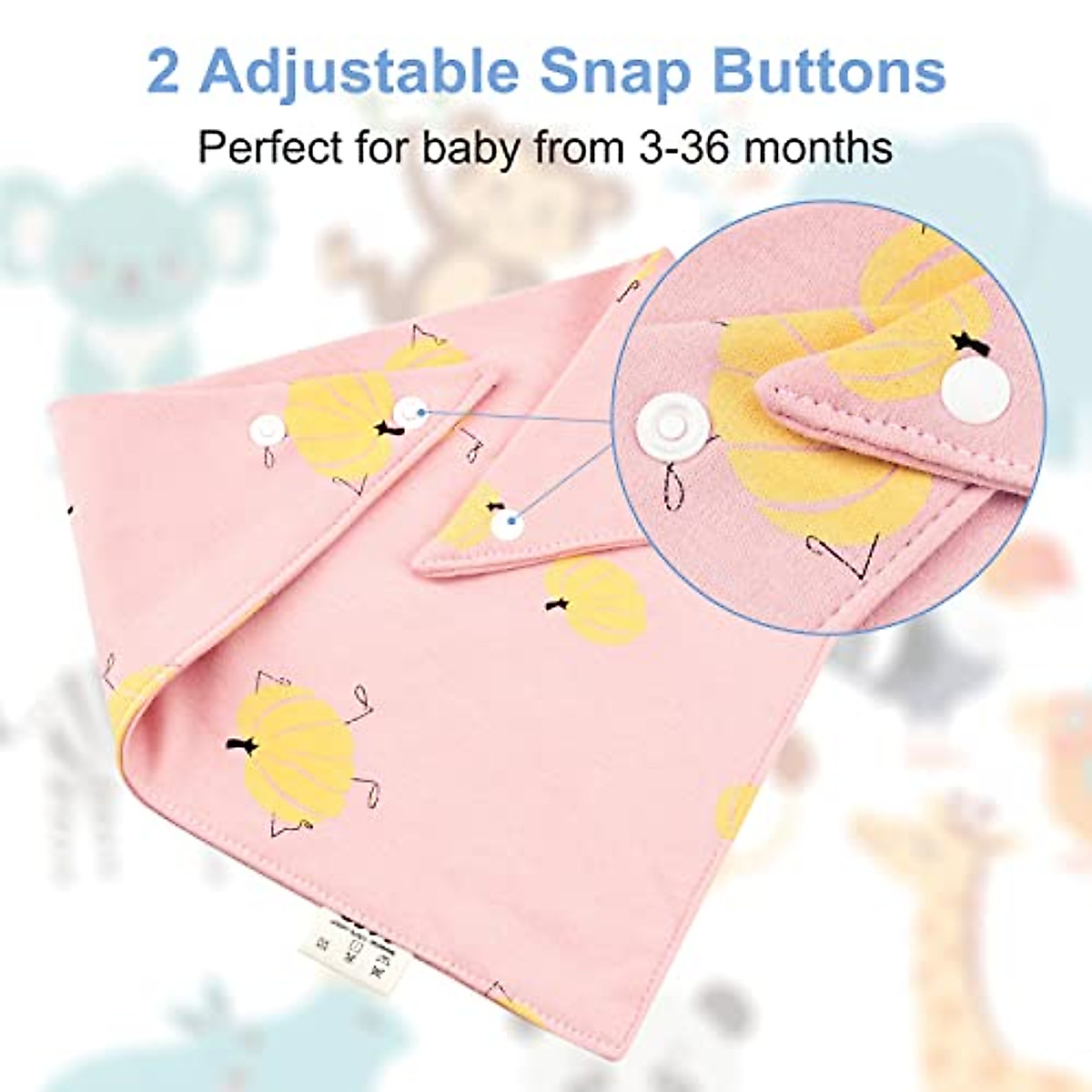 BEBOAN Baby Bandana Drool Bibs, 10-Pack Newborn Bibs for Toddler Girls Drooling Teething, 100% Organic Cotton Soft and Absorbent Baby Bibs, Adjustable Size (Boy)