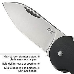 Columbia River Knife & Tool CRKT Triple Play Pocket Knife: Multi-Tool, Foil Cutter, Corkscrew, Bottle Opener, Pakkawood Handle with Pocket Clip 6925,Black