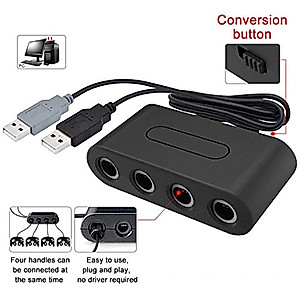 4 Controllers for Gamecube，with 4 Extension Cables and 4-Port USB Adapter for Switch PC Wii U Console (BPOS)