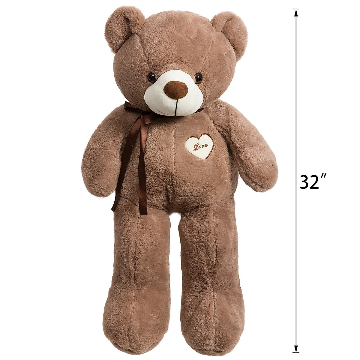 iBonny Teddy Bear Stuffed Animals Super Soft and Sweet Love Plush Bear Toy 32" Chocolate