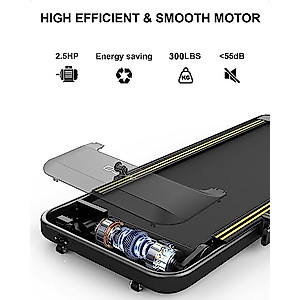 AKSO Foldable Treadmill Walking Pad, 300lb Capacity 2 in 1 Folding Treadmill 7.6mph Under Desk Treadmill with Remote & Smart App, Small Walking Running Jogging for Home Office Portable Treadmill